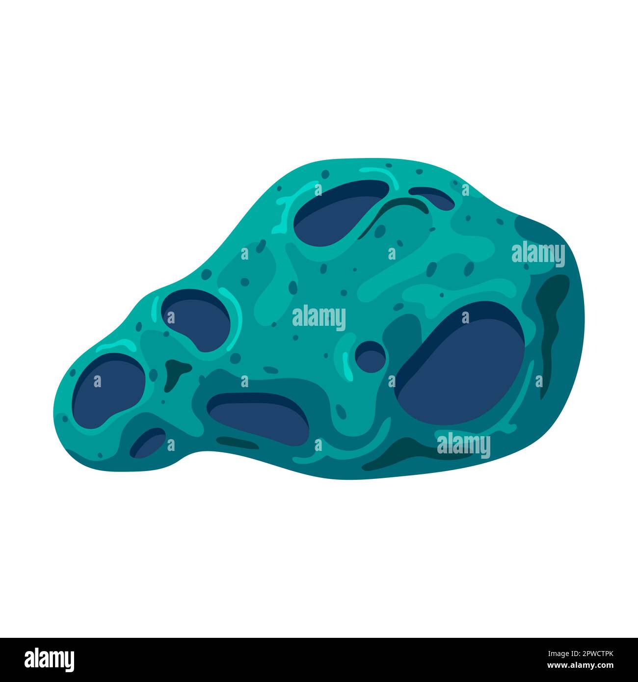 Falling meteorite. Vector illustration of space meteoroid with light ...