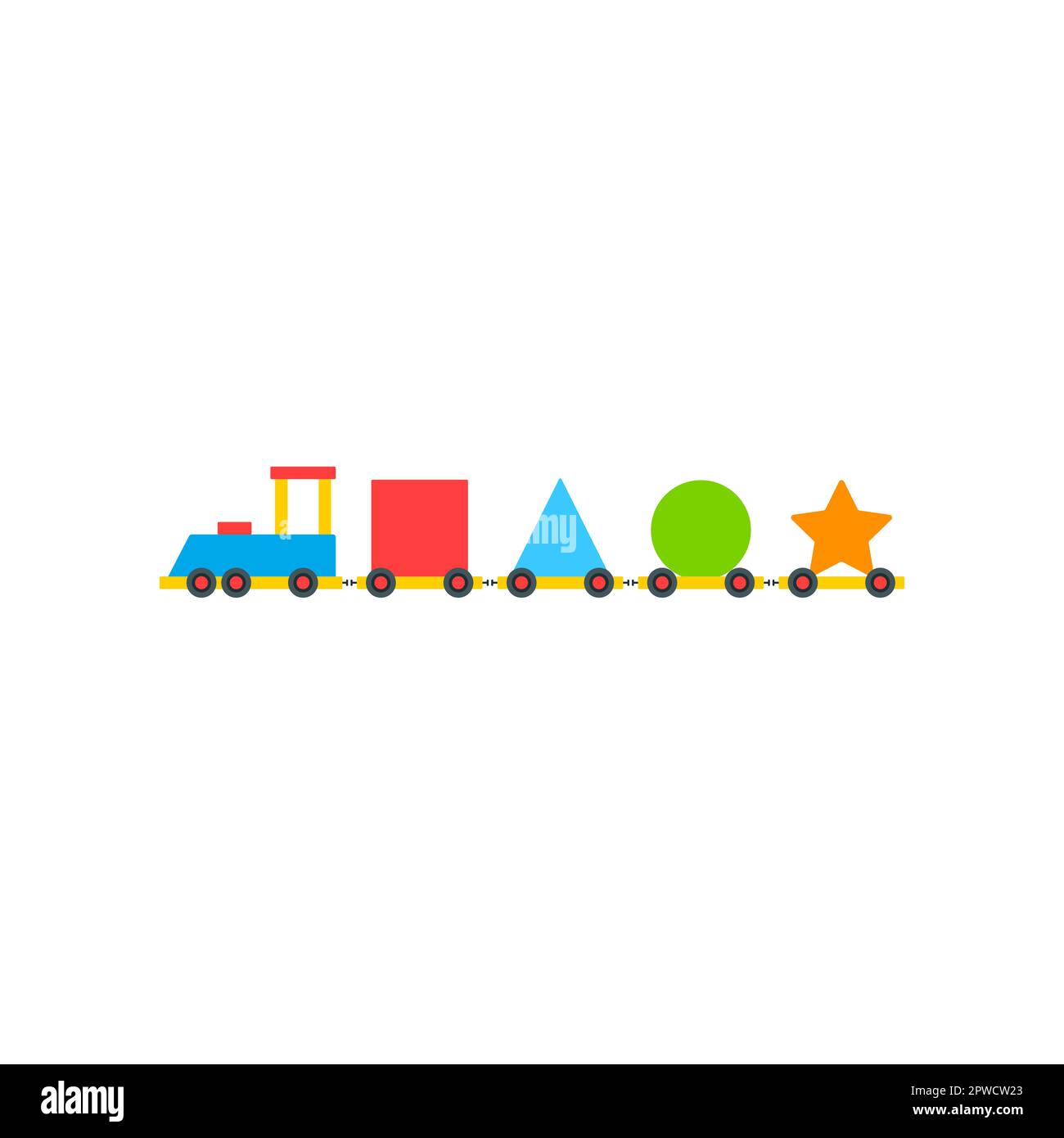 Toy train with shapes cartoon illustration Stock Vector Image & Art - Alamy