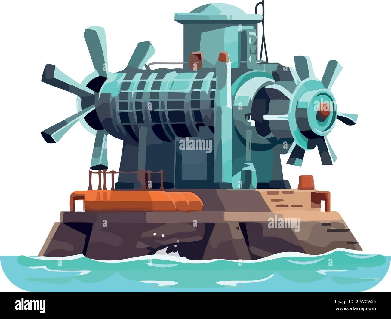 Heavy machinery working on construction site Stock Vector Image & Art ...