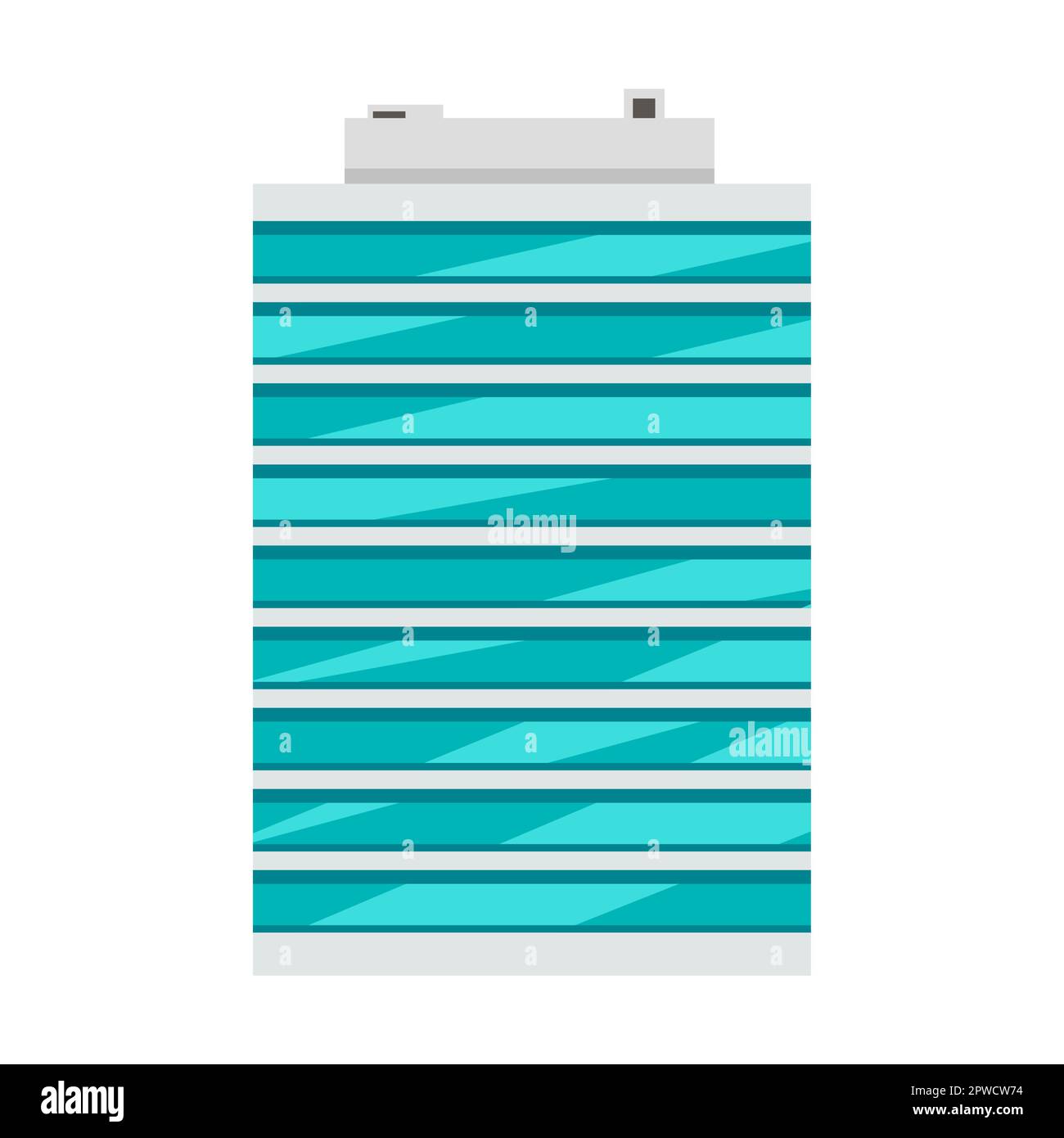 Modern skyscraper with glass front. Vector illustration of house and ...