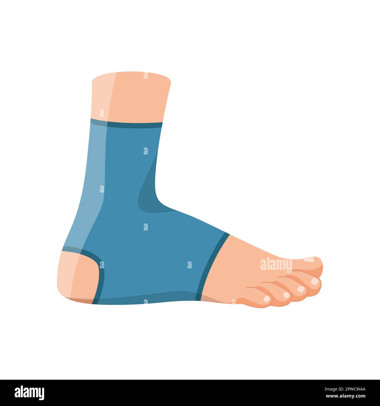 Man with bandaged foot and ankle cartoon illustration Stock Vector ...