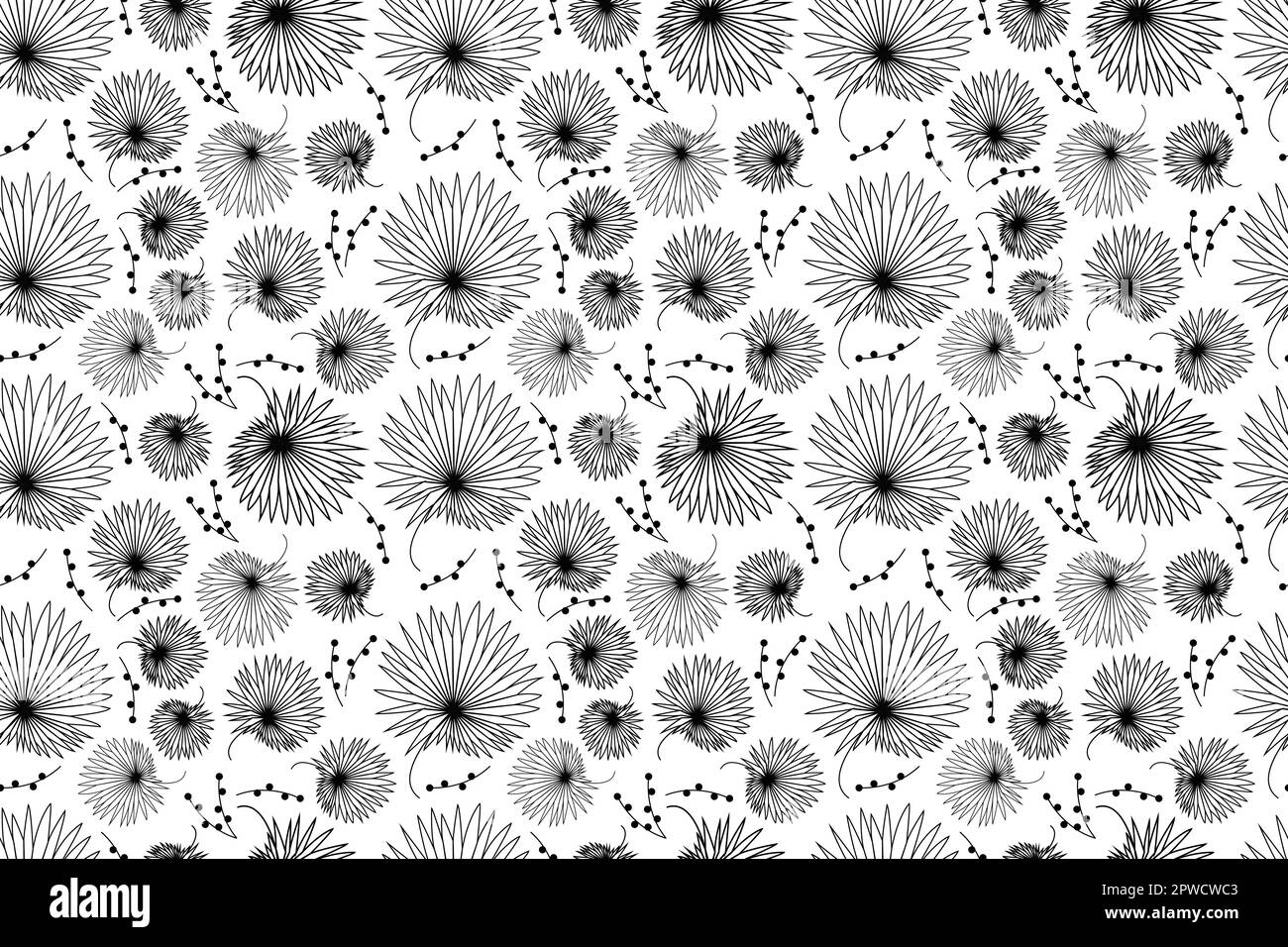Seamless modern pattern. Repeating tree leaves on white background. For ...
