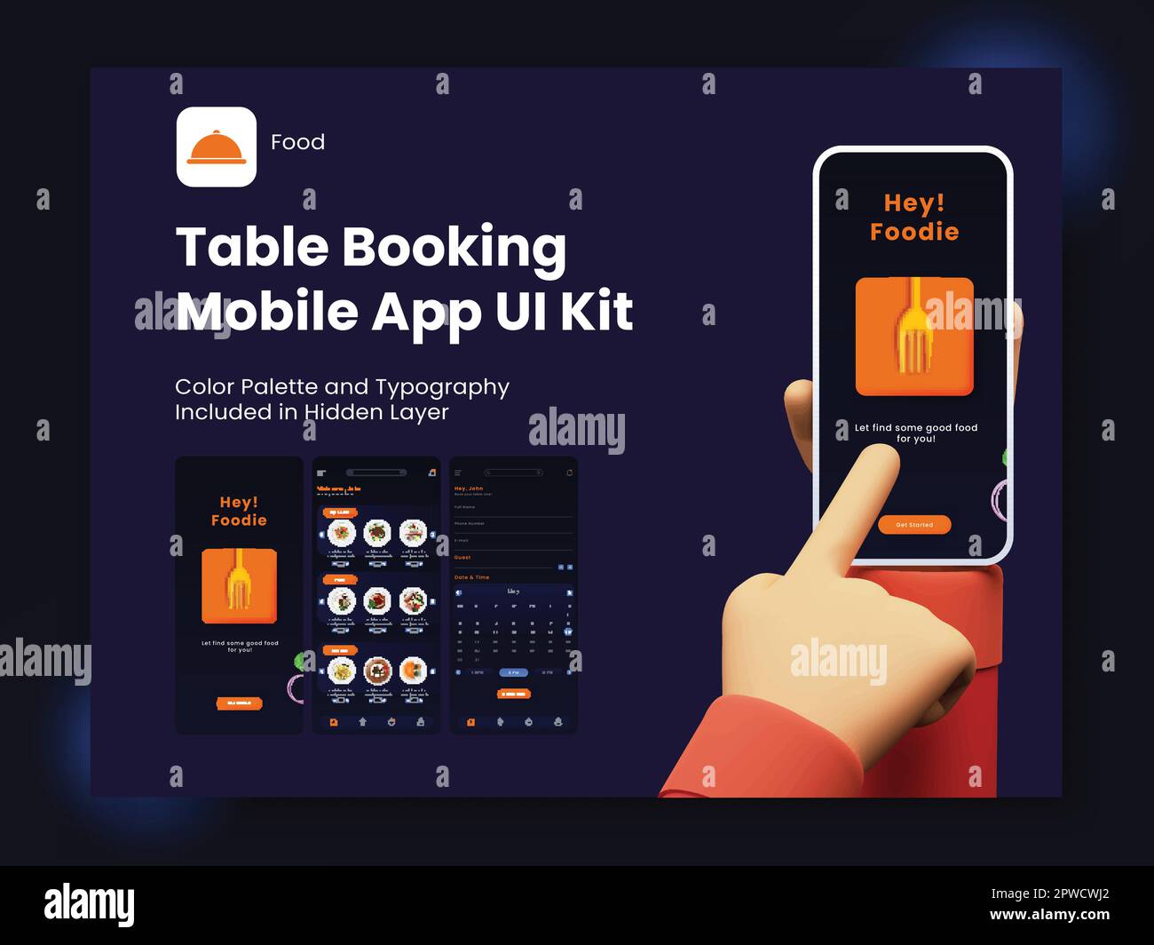 Table Booking Mobile App UI Kit Including As Sign In, Sign Up, Menu and ...
