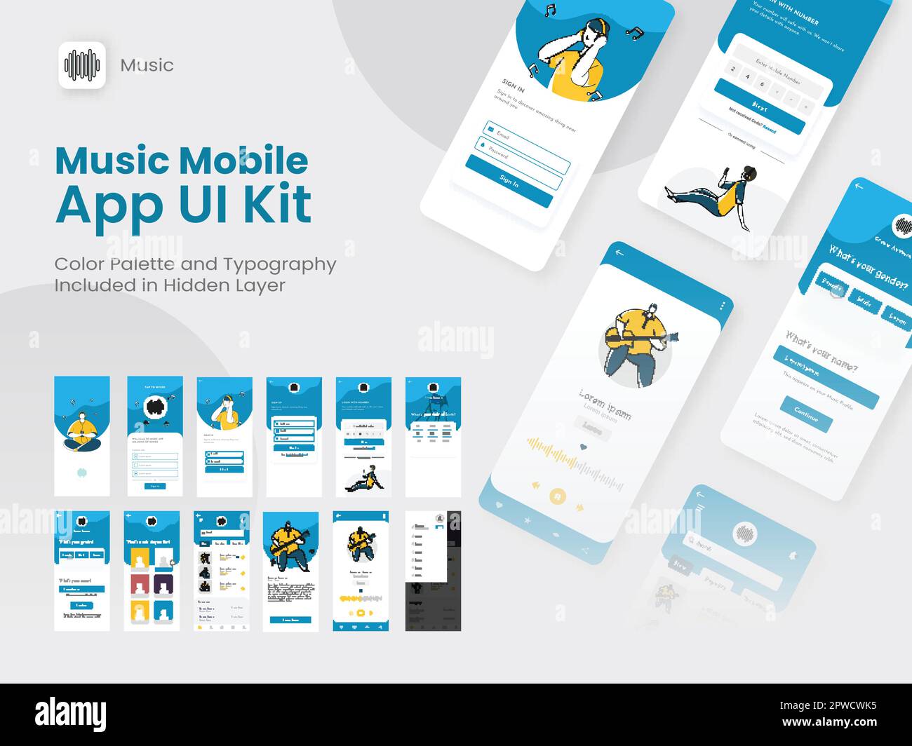 Wireframe UI, UX and GUI Layout with Different Login Screens including Account Sign In, Sign Up ...