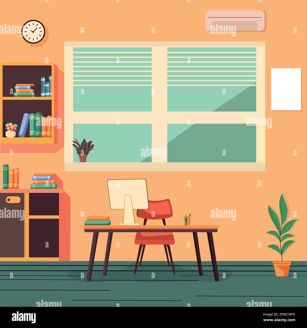 Interior View of Office or Study Room With Necessary Furnishing Objects ...