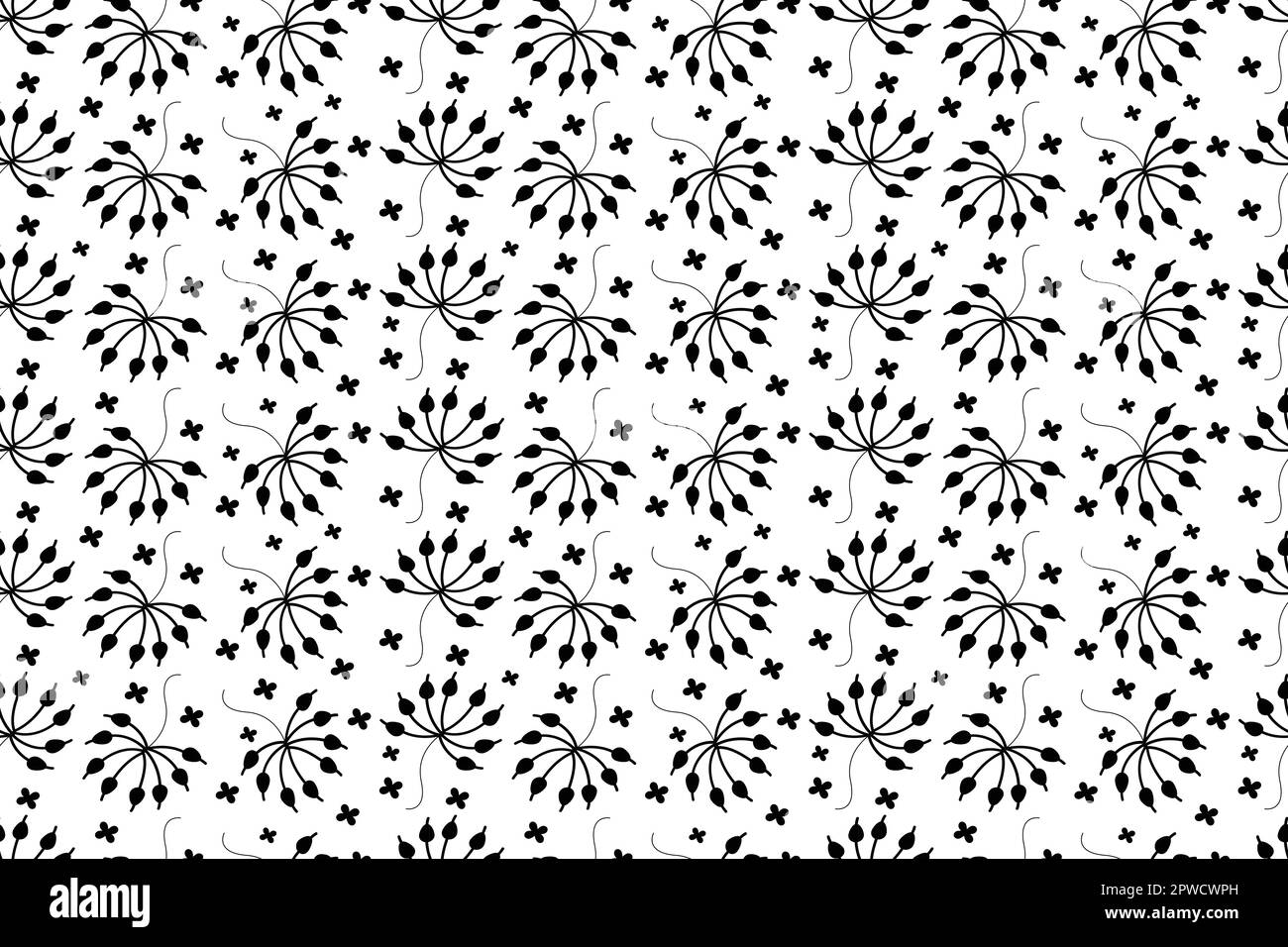 Retro flowers endless repeat pattern. Vector seamless background of ...
