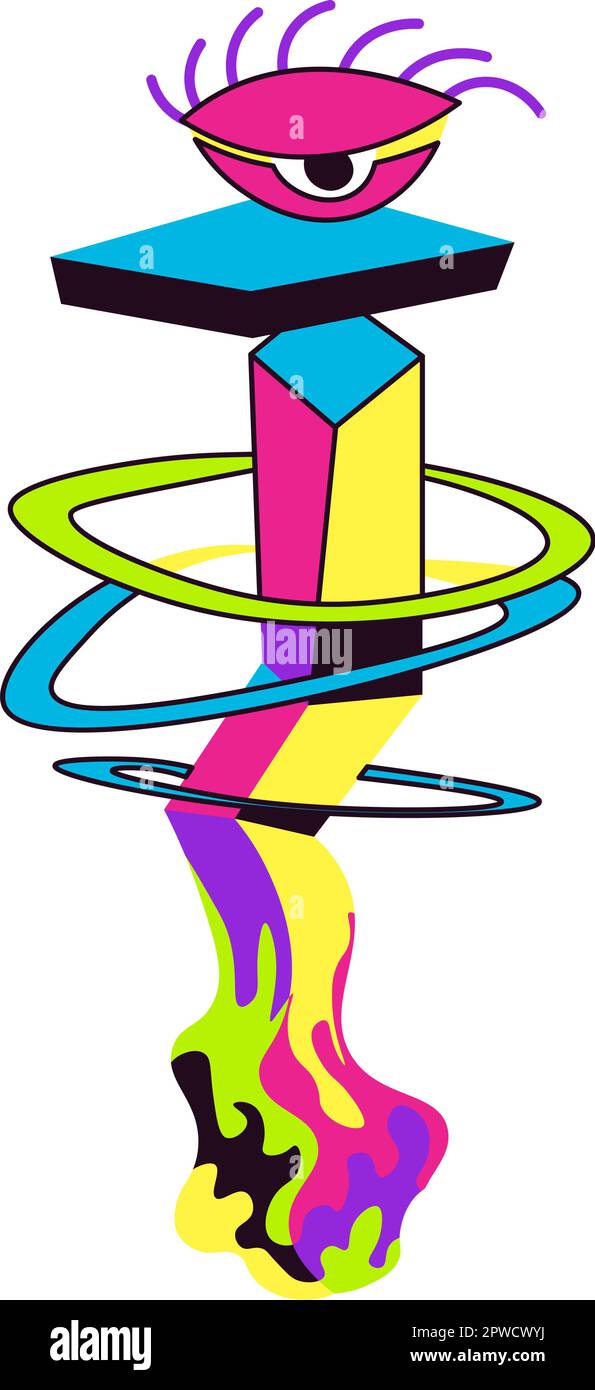 Doodles and shapes, futuristic personage design Stock Vector Image ...