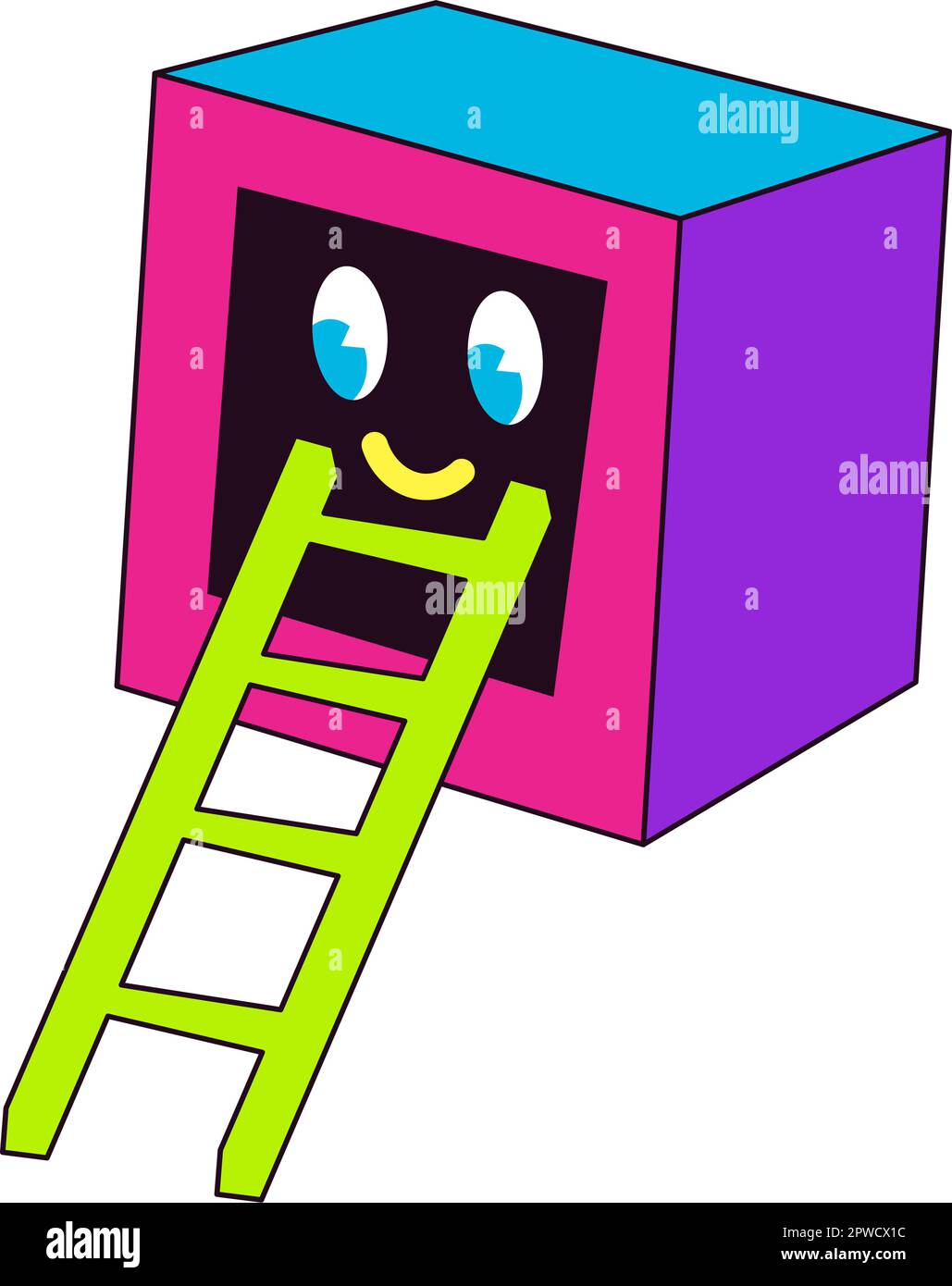 Doodle character, cube with facial expression Stock Vector Image & Art ...