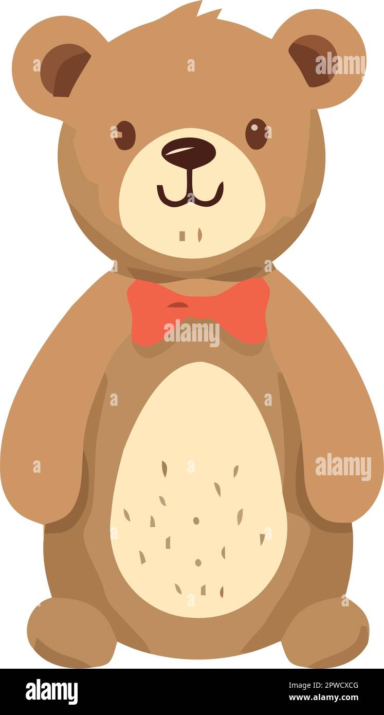 Cute teddy bear sitting in nature smiling Stock Vector Image & Art - Alamy