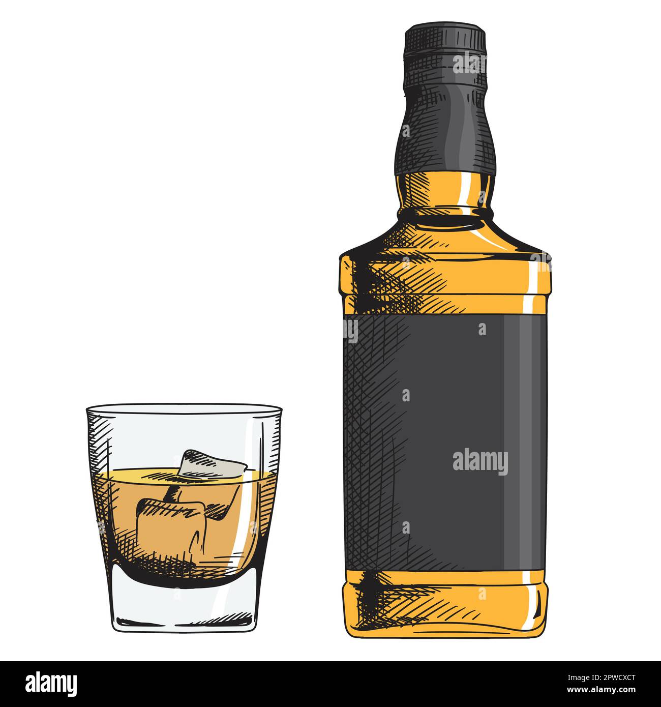 Whiskey bottle label full Stock Vector Images - Alamy