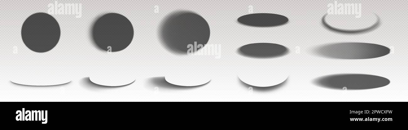 Circle drop shadows, round and ellipse shades. Soft gray oval gradients ...