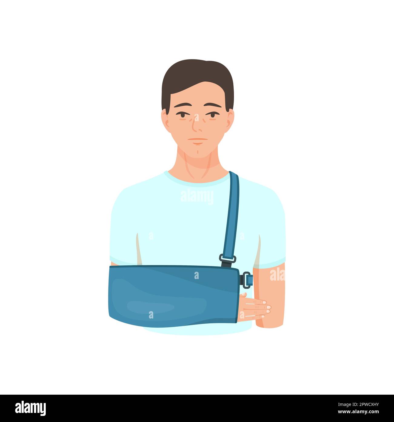 Man with bandaged arm cartoon illustration Stock Vector Image & Art - Alamy