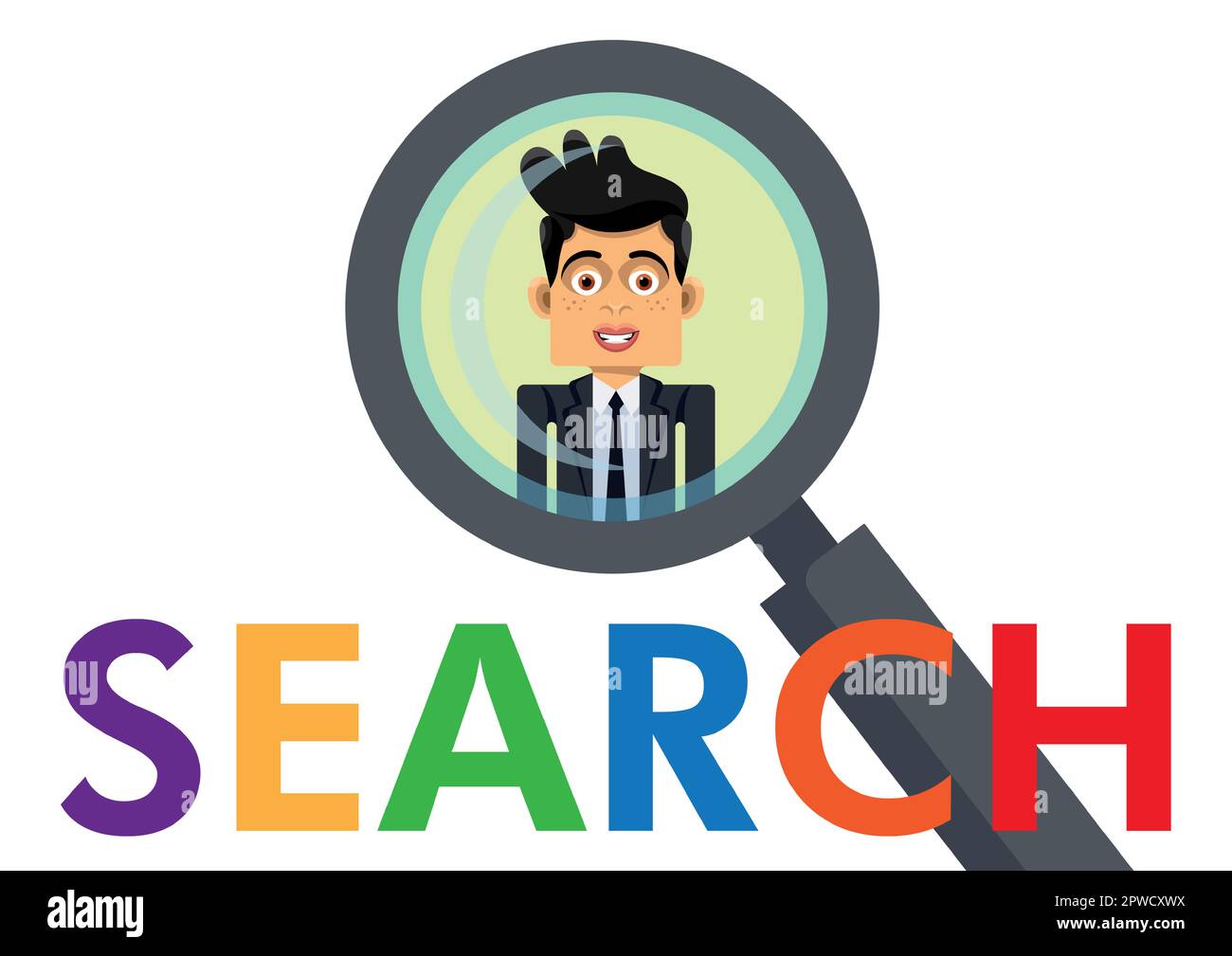 Word search with magnifying glass Stock Vector Images - Alamy