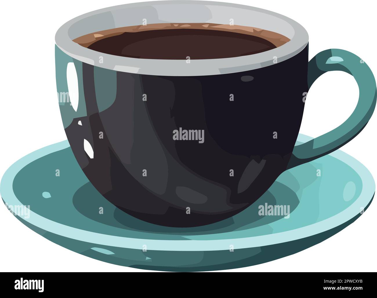 Gourmet coffee mug with steam and chocolate Stock Vector Image & Art ...