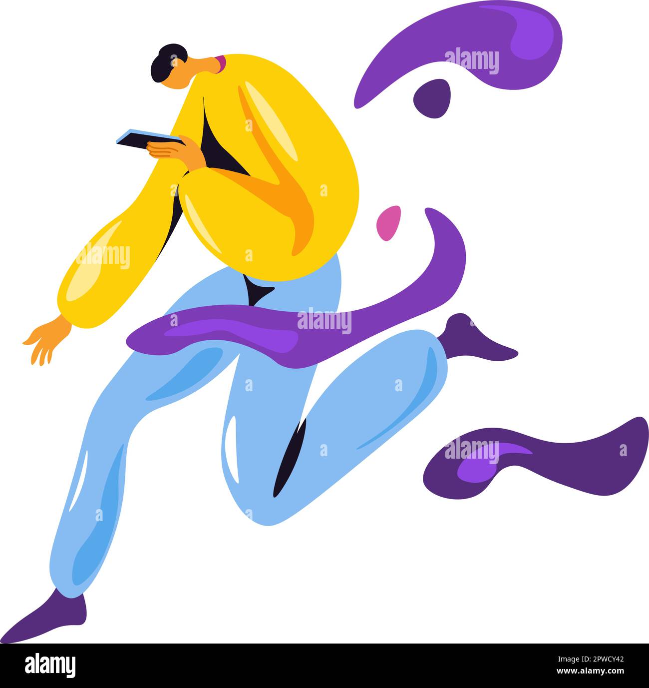Male young running listening Stock Vector Images - Alamy