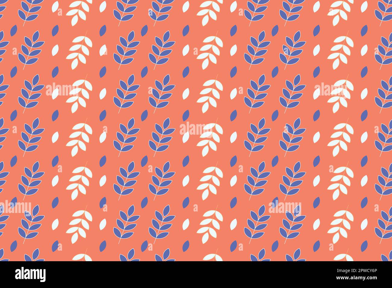 Seamless floral pattern with natural elements. Leaves, blades of grass ...