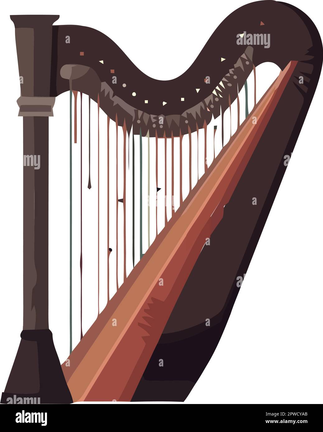 wooden harp musical instrument string Stock Vector Image & Art - Alamy