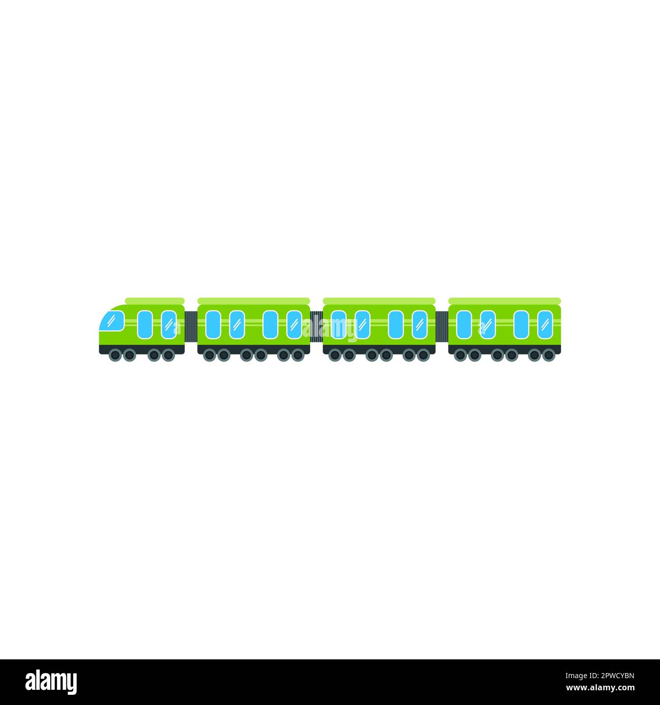 Green suburban train cartoon illustration Stock Vector Image & Art - Alamy
