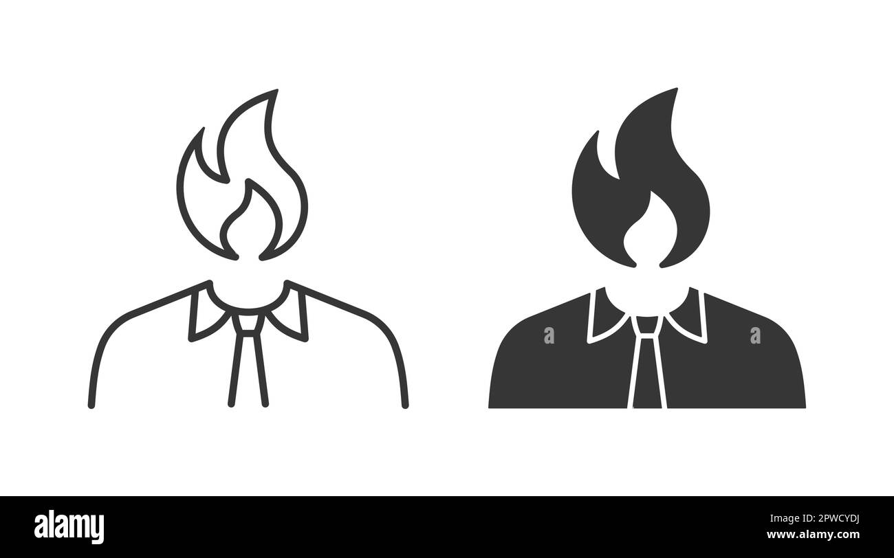 Psychosis icons. Symbol of stress, anxiety, panic. Vector illustration ...