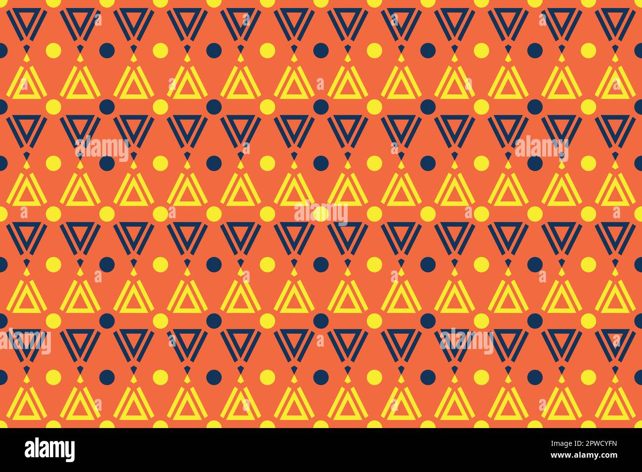 Geometric seamless background. Dark elements on orange background for ...