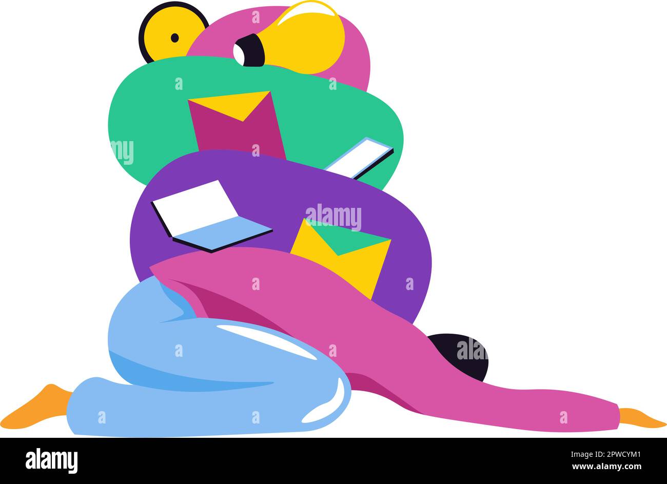 Workload and work pressure, man with lots of tasks Stock Vector Image ...