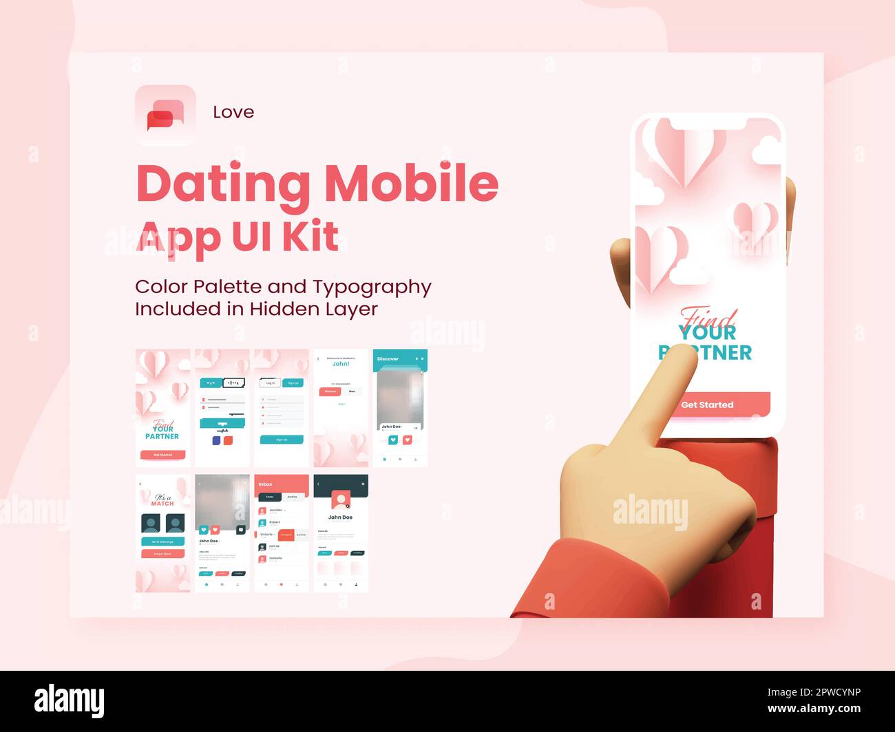 Dating App Ui Kit For Responsive Mobile Application Or Website With Multiple Gui Including Login