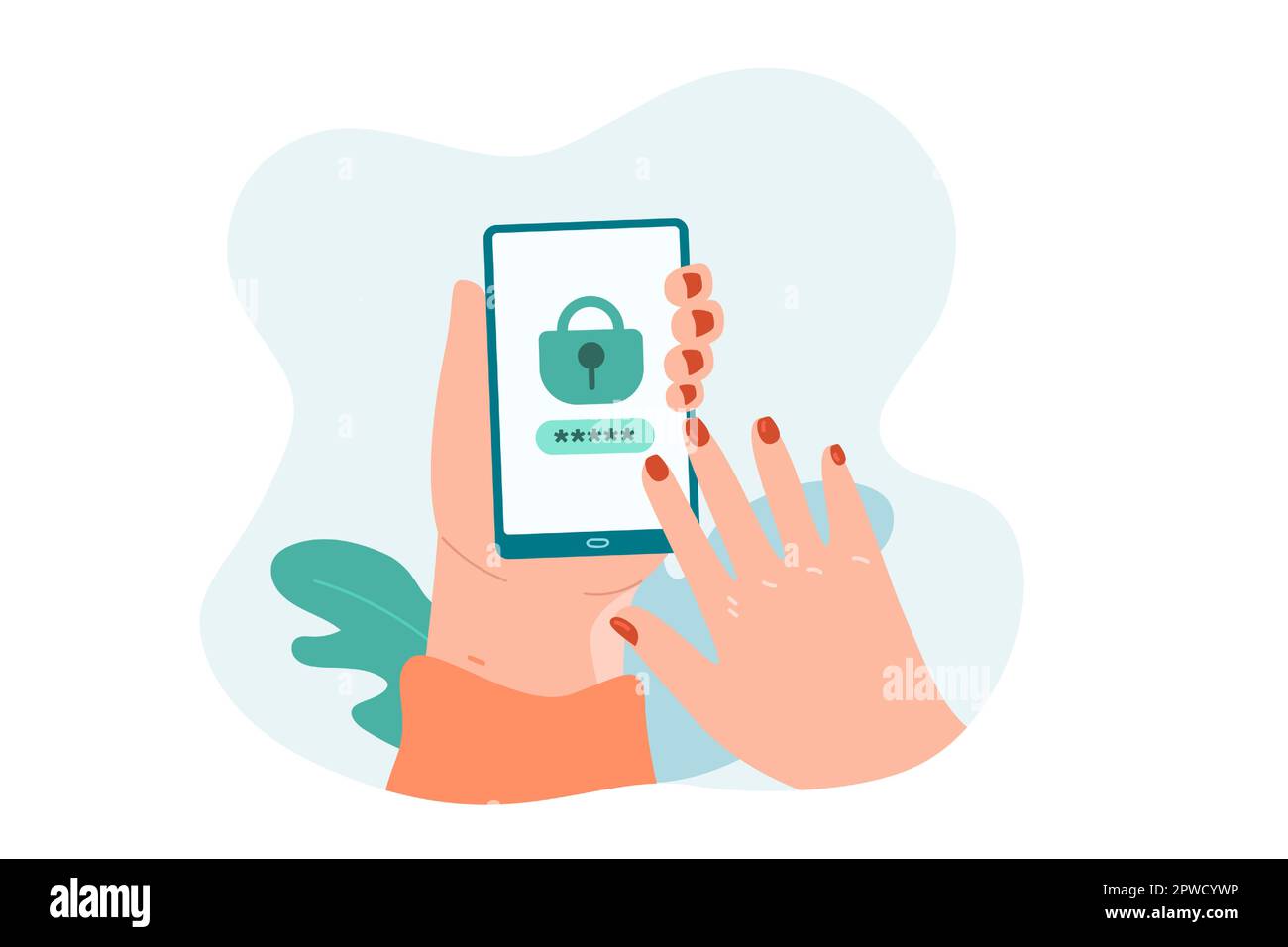 Woman hand entering password Stock Vector Images - Alamy