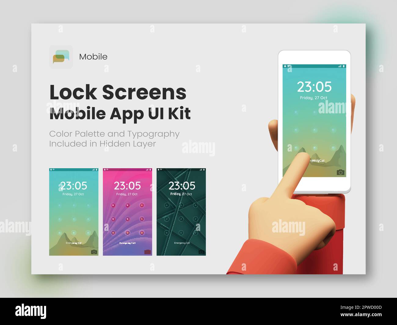 Lock Screens App UI Kit with Multiple Display for Mobile Application ... Lock Screens App UI Kit with Multiple Display for Mobile Application ...