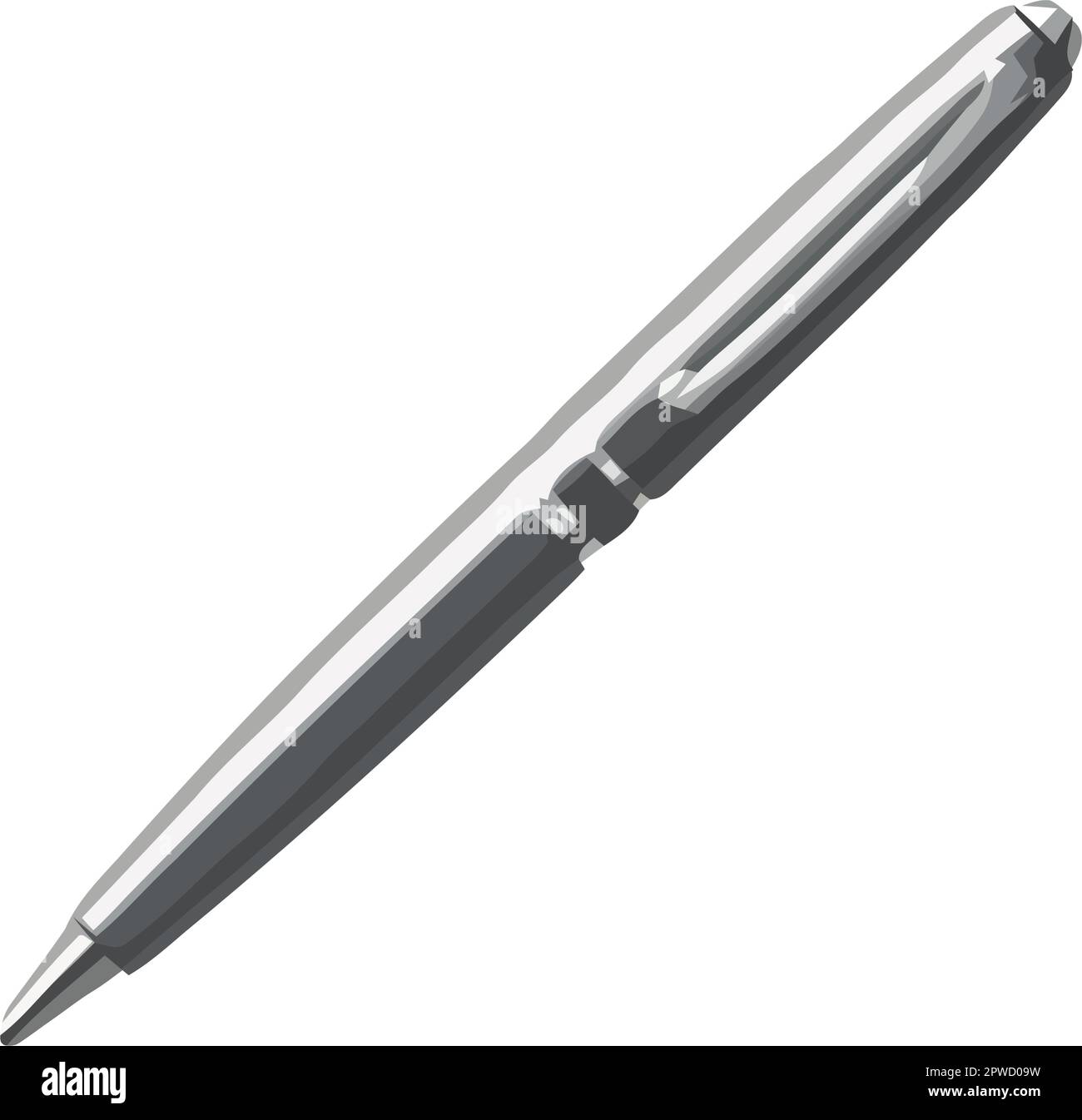 Metallic ballpoint pen on white Stock Vector Image & Art - Alamy