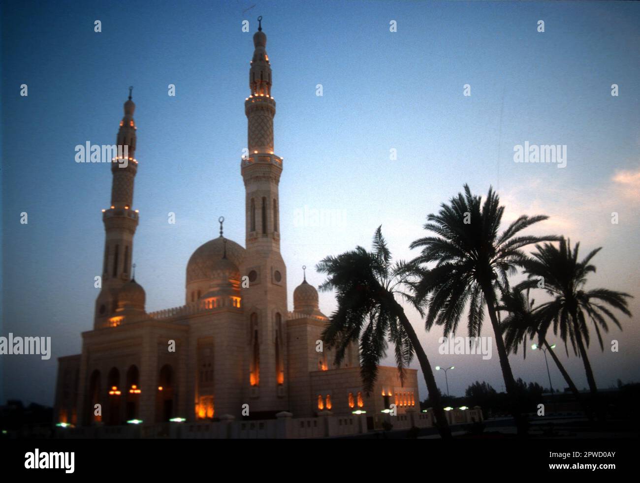 Jumeirah Mosque in Dubai, built of white stone in Fatimid style, opened ...