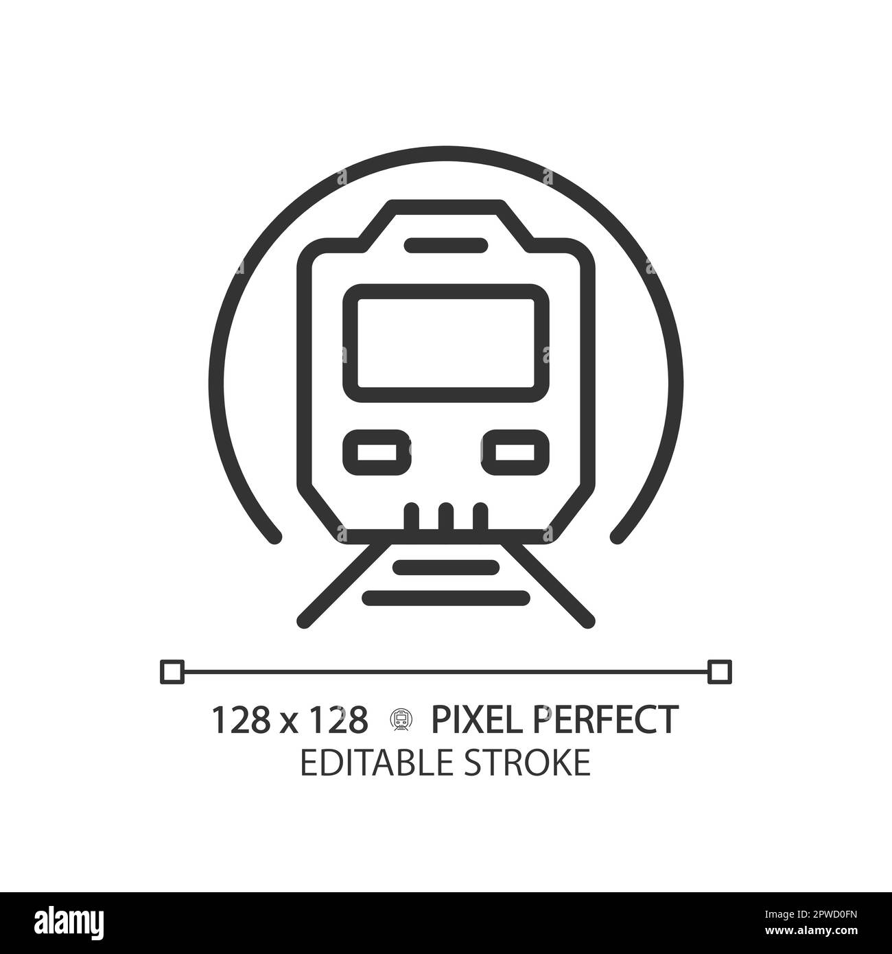 Metro Train Pixel Perfect Linear Icon Stock Vector Image And Art Alamy