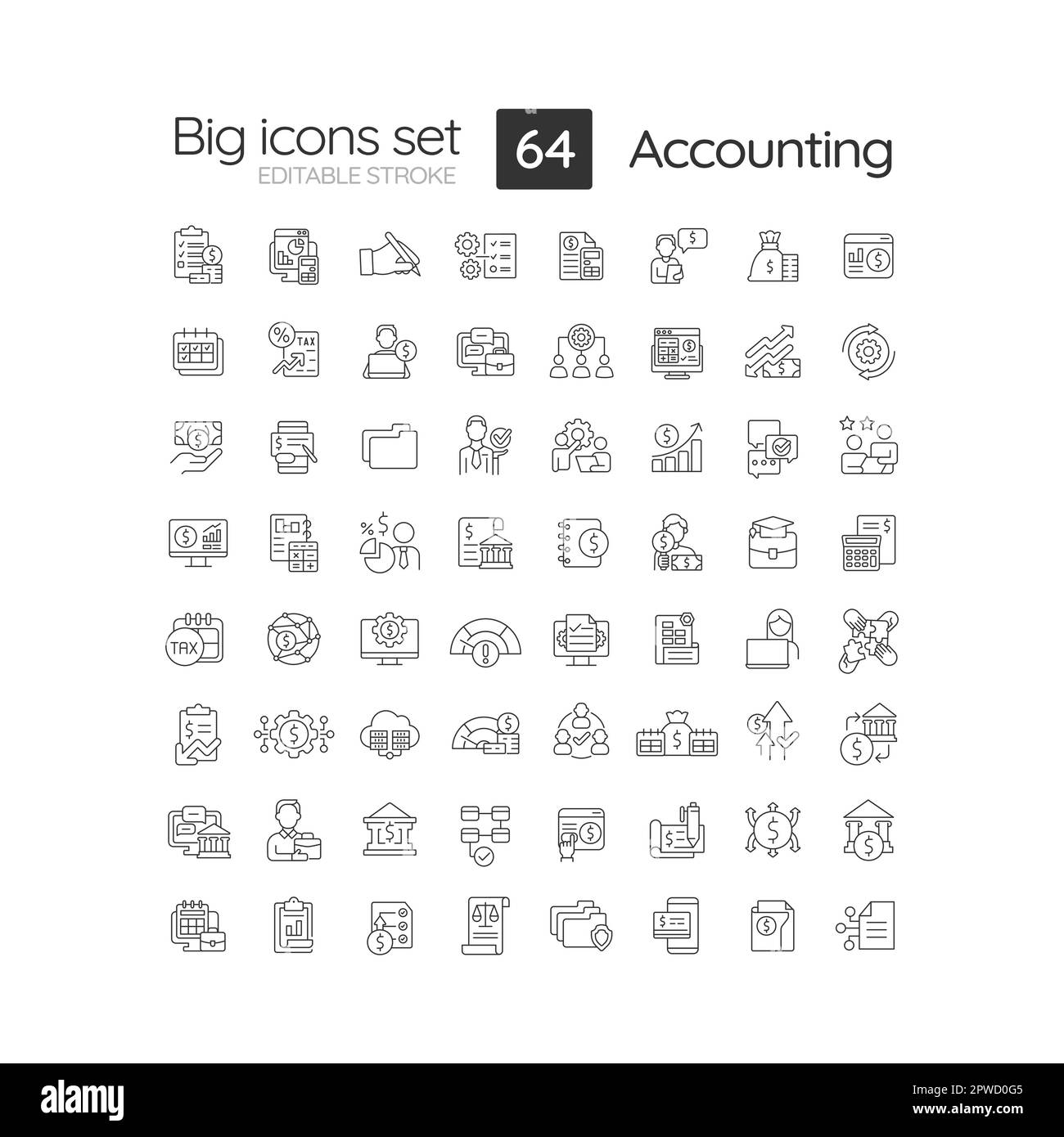 Accounting linear icons set Stock Vector Image & Art - Alamy