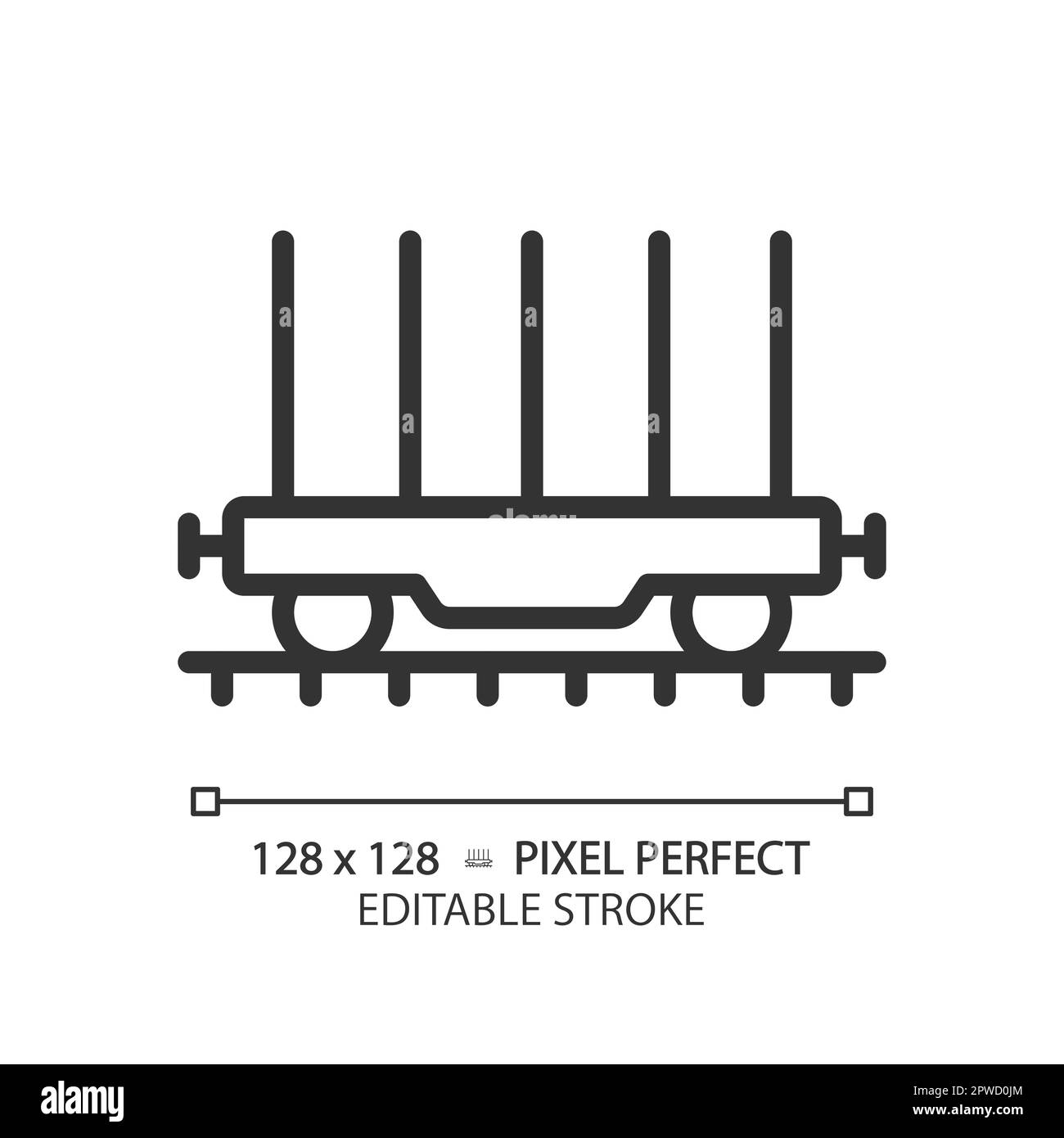 Flatcar pixel perfect linear icon Stock Vector Image & Art - Alamy