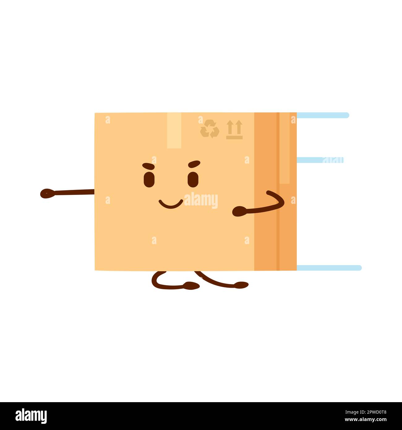 Comic cardboard box running or flying fast vector illustration Stock ...