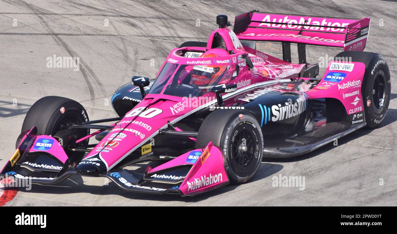 IndyCar driver Simon Pagenaud competing in the Long Beach Grand Prix in ...