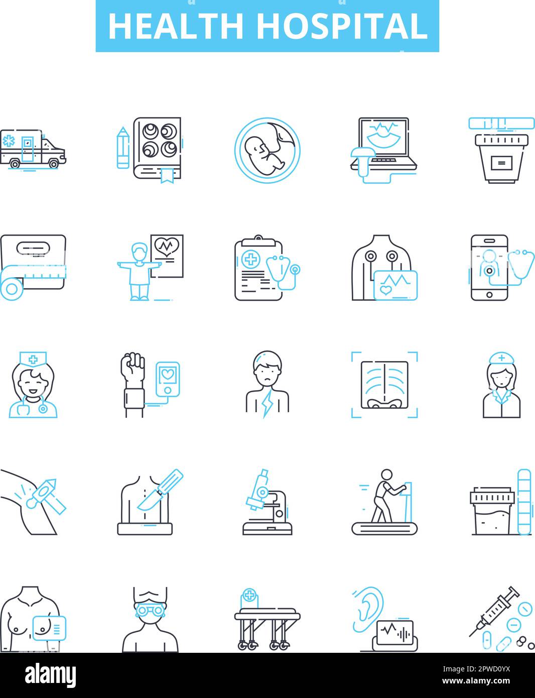 Health hospital vector line icons set. Hospital, Health, Care, Medical ...