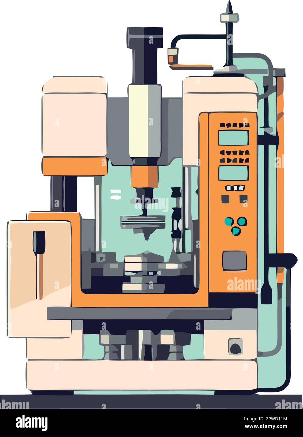 Modern machinery symbolizes the steel industry heavy work Stock Vector ...
