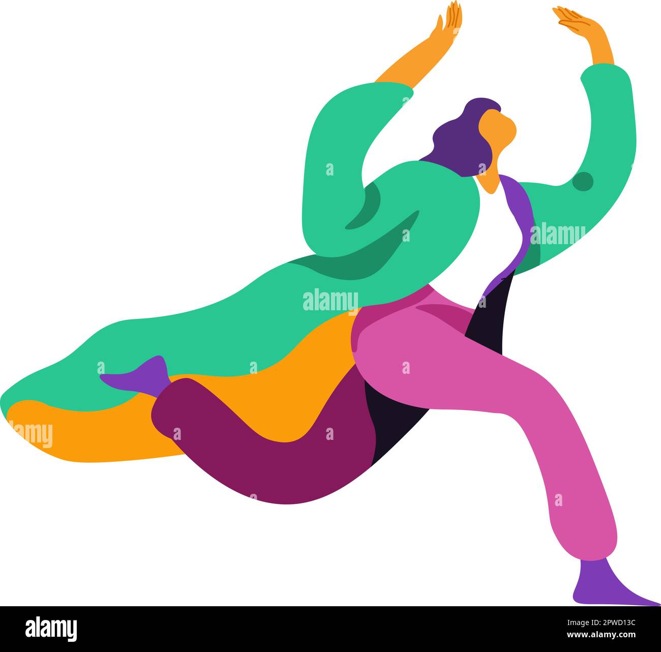 Woman character rushing, running personage vector Stock Vector Image ...