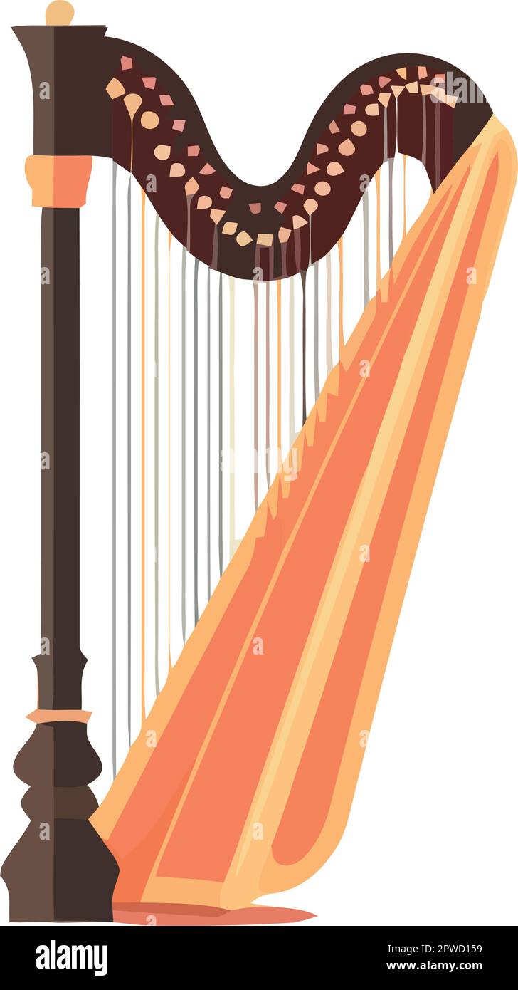 harp musical wooden instrument string Stock Vector Image & Art - Alamy