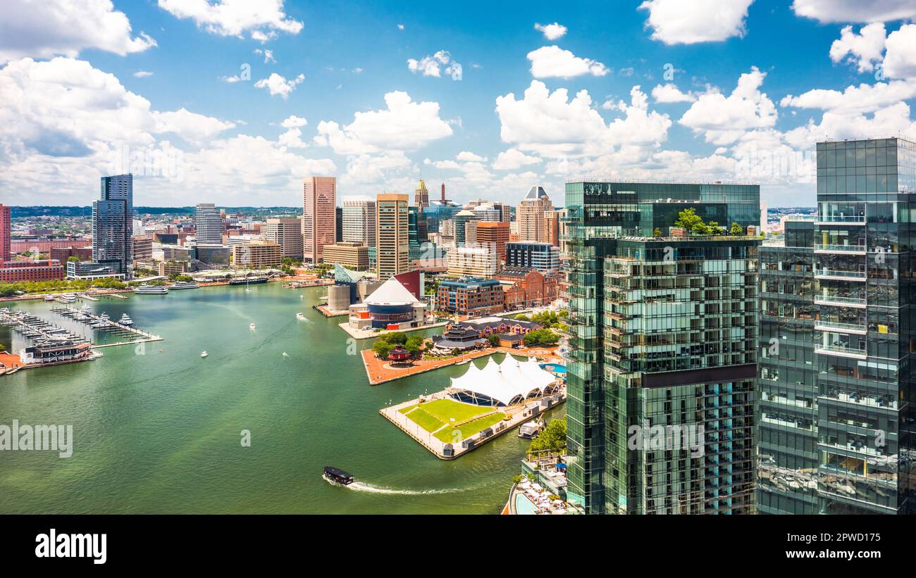 Aerial view of Baltimore skyline Stock Photo - Alamy