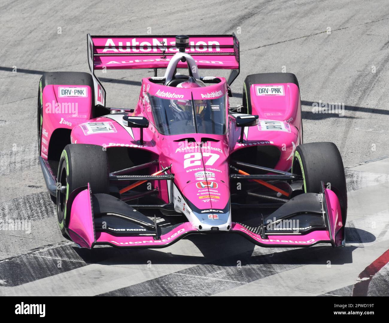 IndyCar driver Kyle Kirkwood competing in the Long Beach Grand Prix in ...