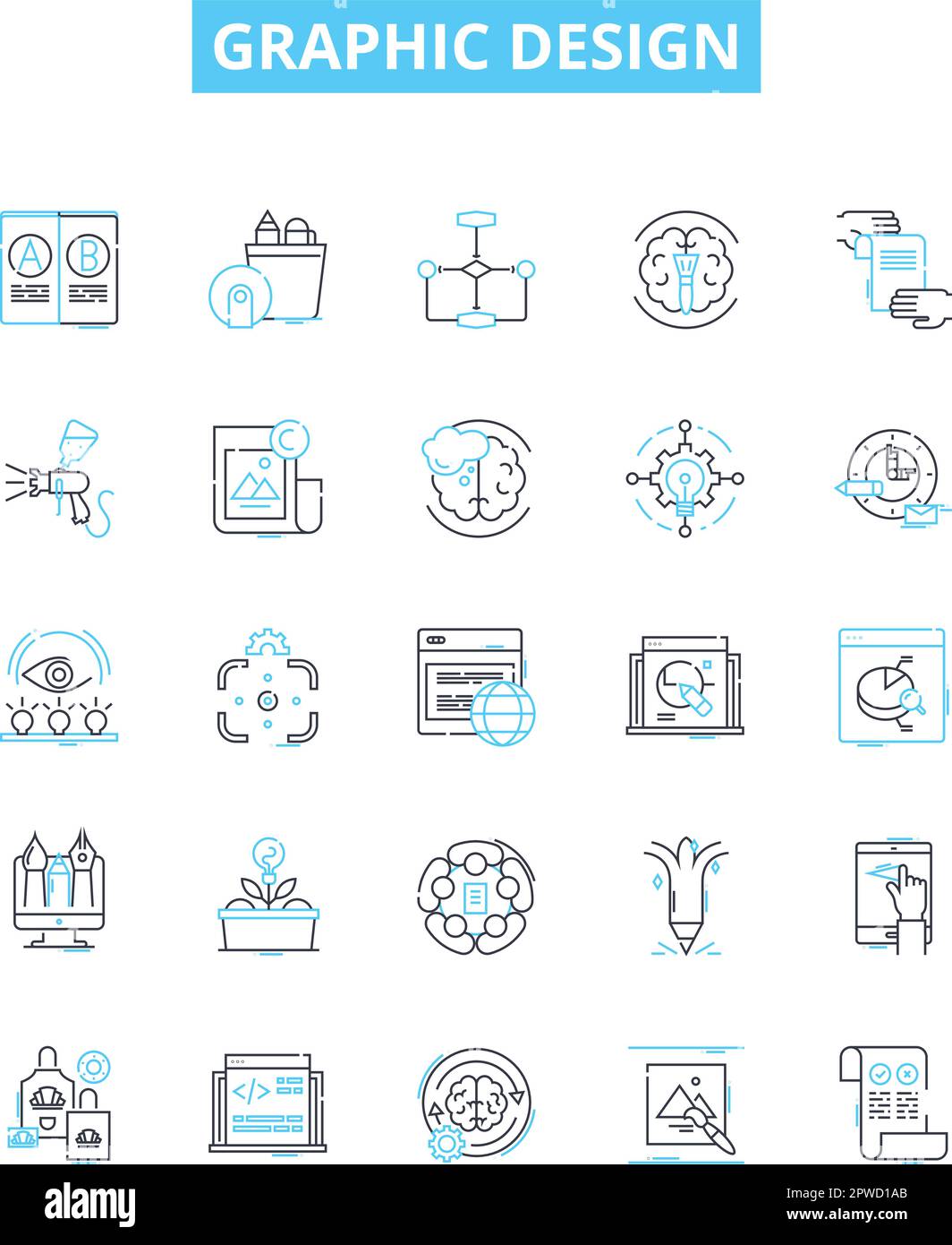 Graphic design vector line icons set. Graphic, Design, Logo, Vector ...