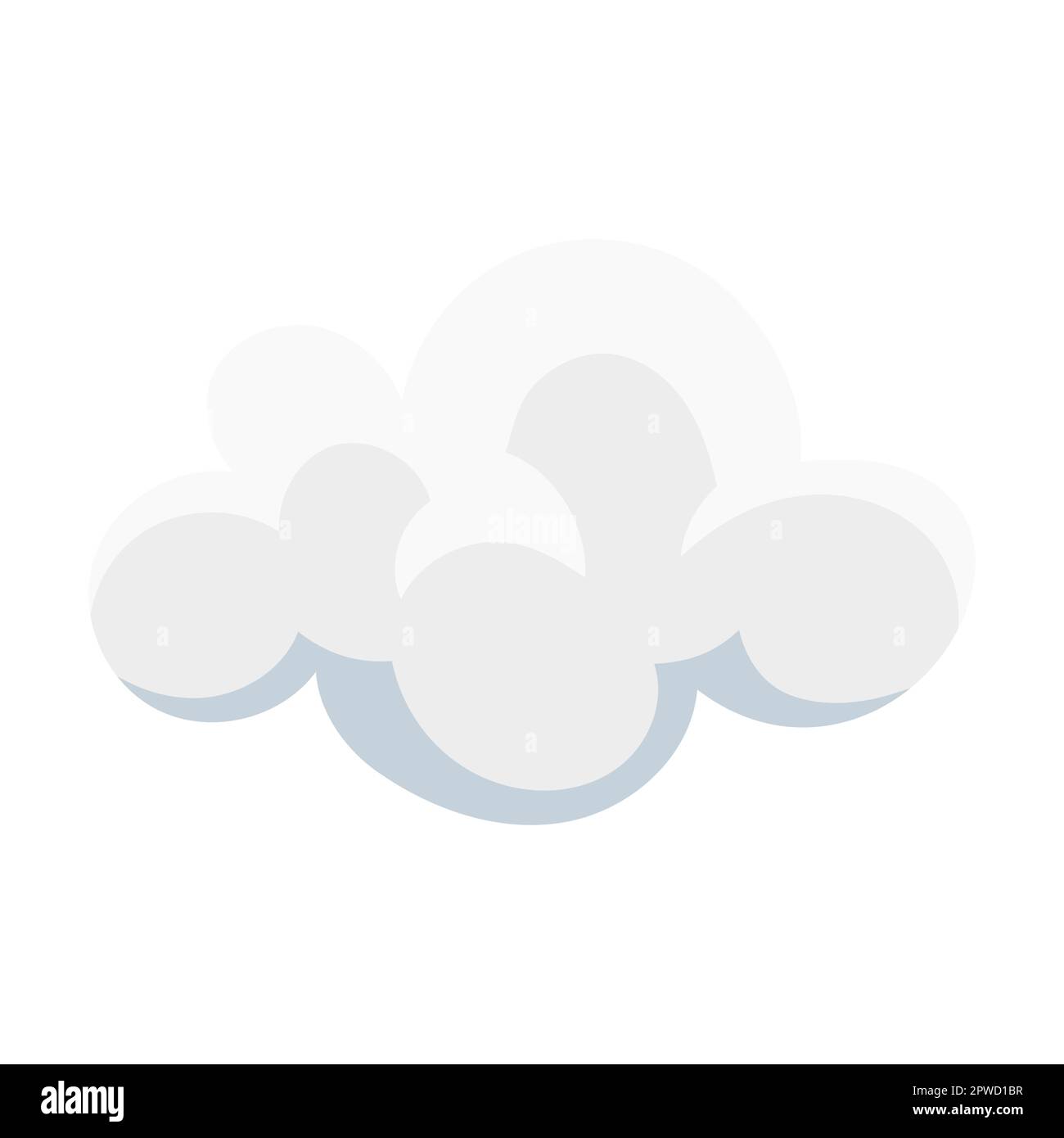 white cumulus. White fluffy cloud in sky flat vector illustration of ...