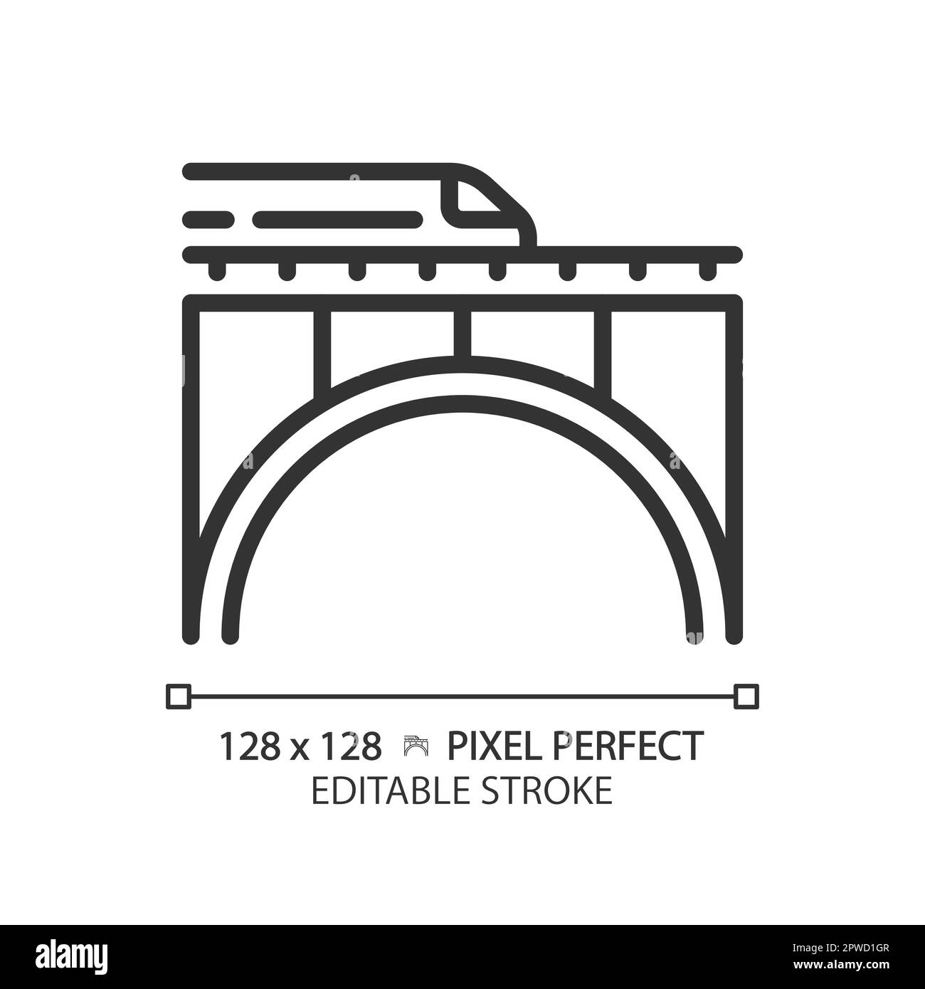 Railway viaduct with train Stock Vector Images - Alamy