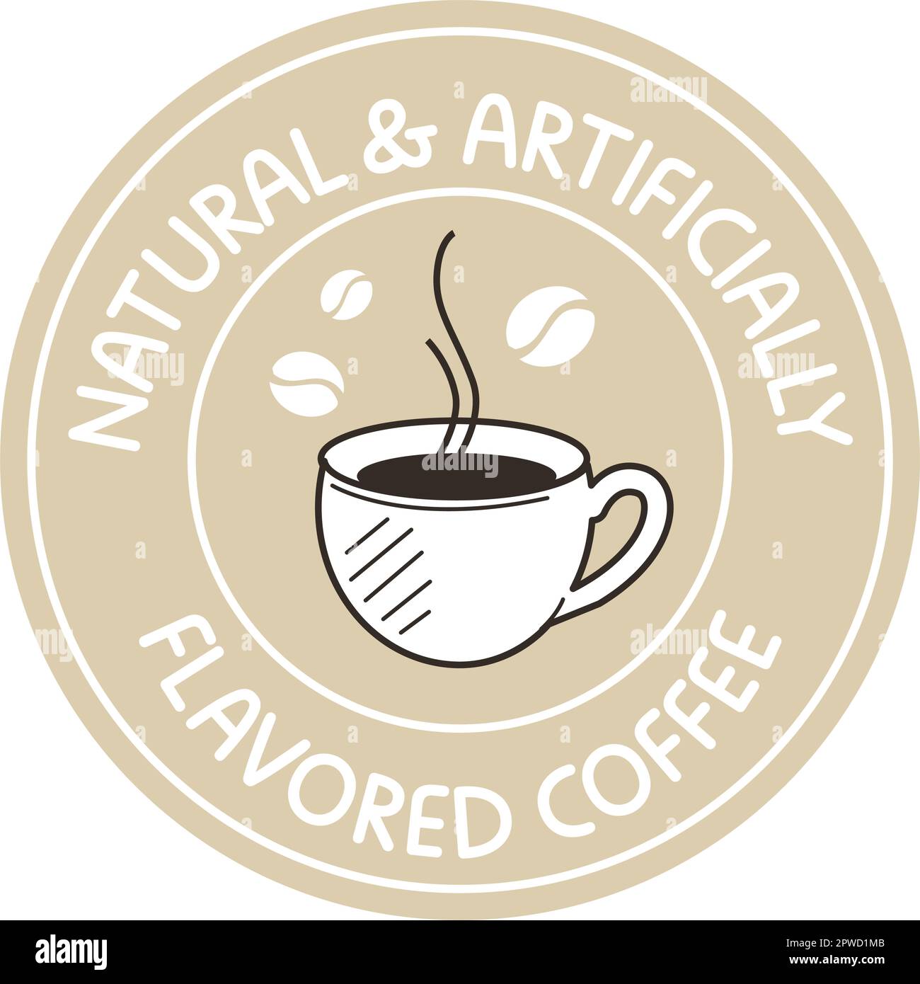 Natural and artificially flavored coffee, label Stock Vector Image ...