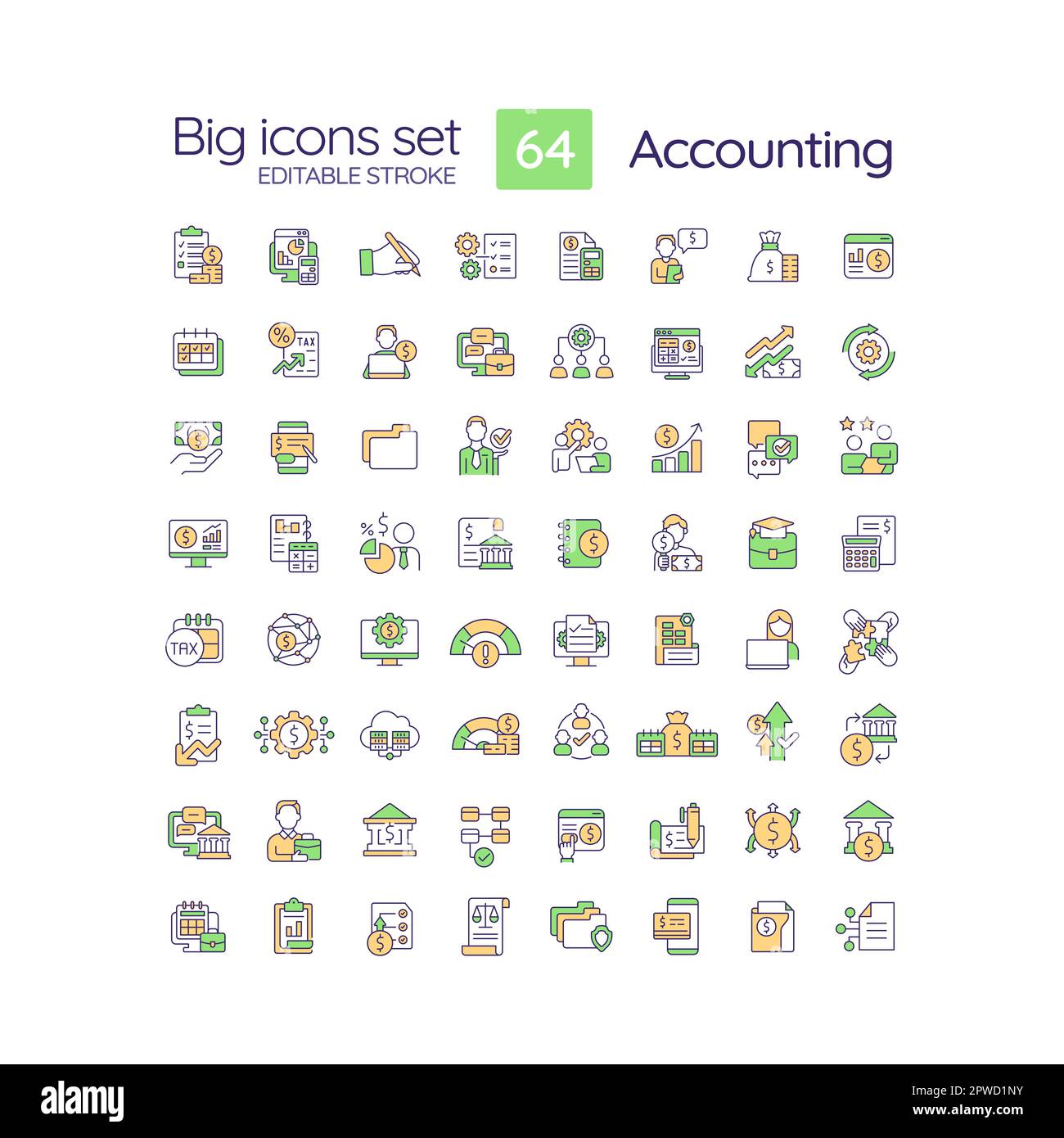 Accounting RGB color icons set Stock Vector Image & Art - Alamy