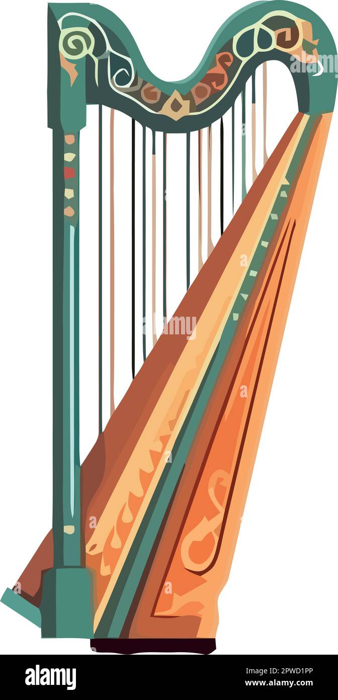 green harp musical instrument string Stock Vector Image & Art - Alamy