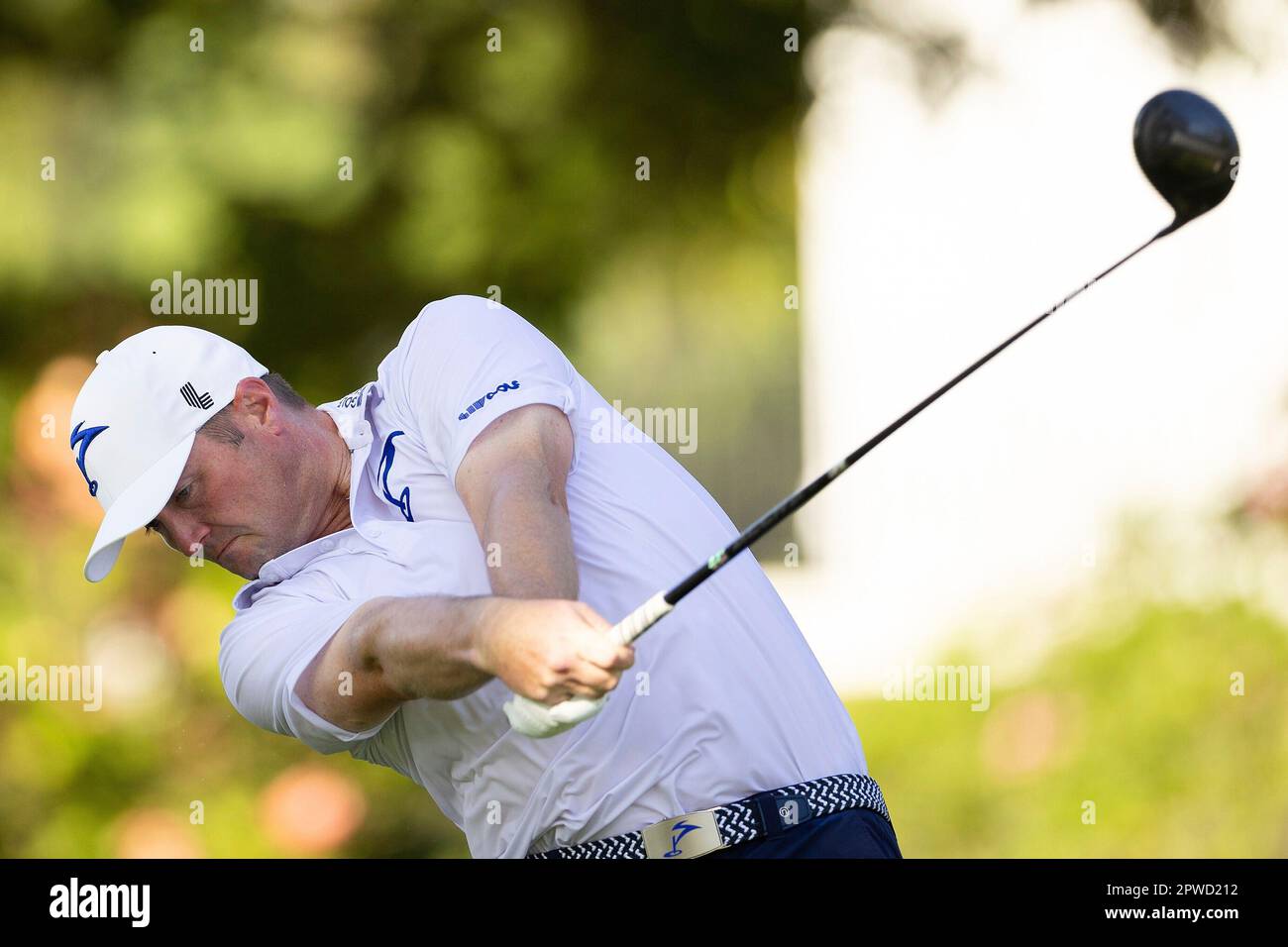 Jason Kokrak of Smash GC hits his shot from the fifth tee during the ...