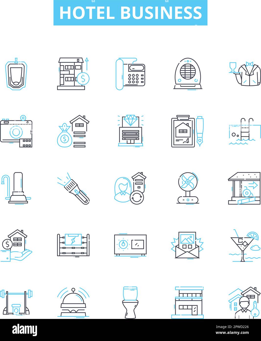Hotel business vector line icons set. Hotel, Business, Homestay, Resort ...