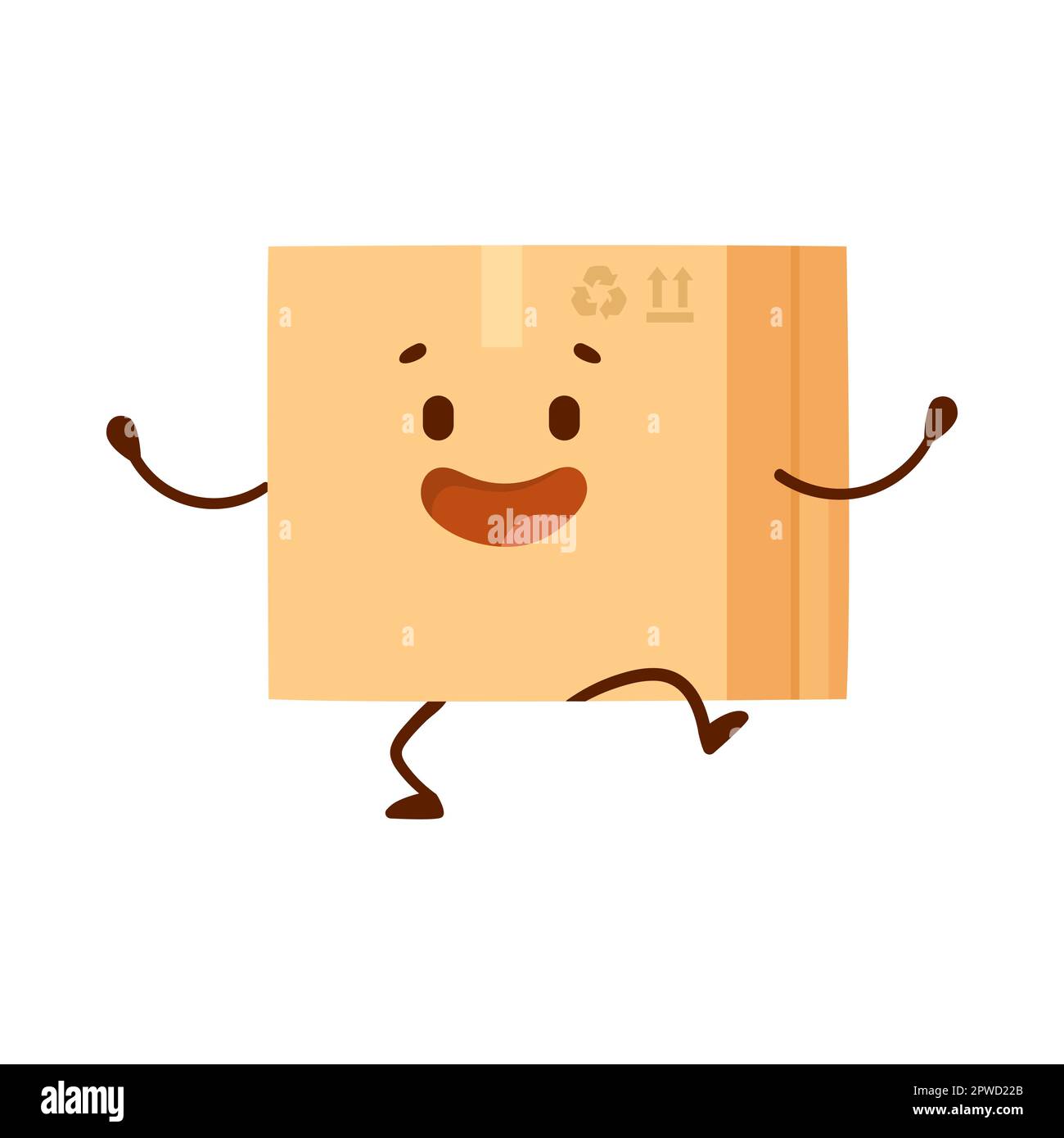 Cardboard box cartoon character dancing vector illustration Stock ...